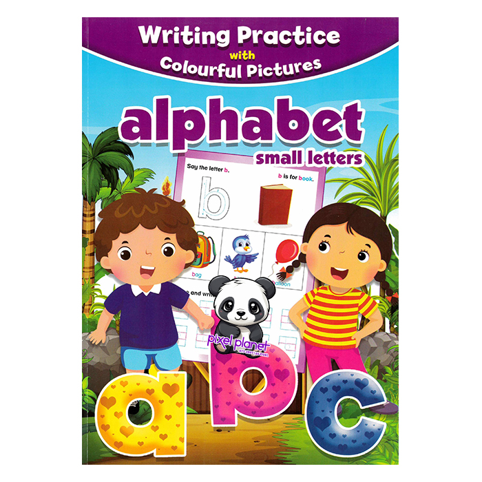 Writing Practice with Col Pic. Alphabet Small Letters - Pixel Planet