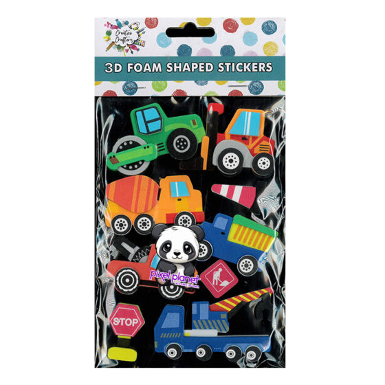 3d Transport Foam Stickers - Pixel Planet